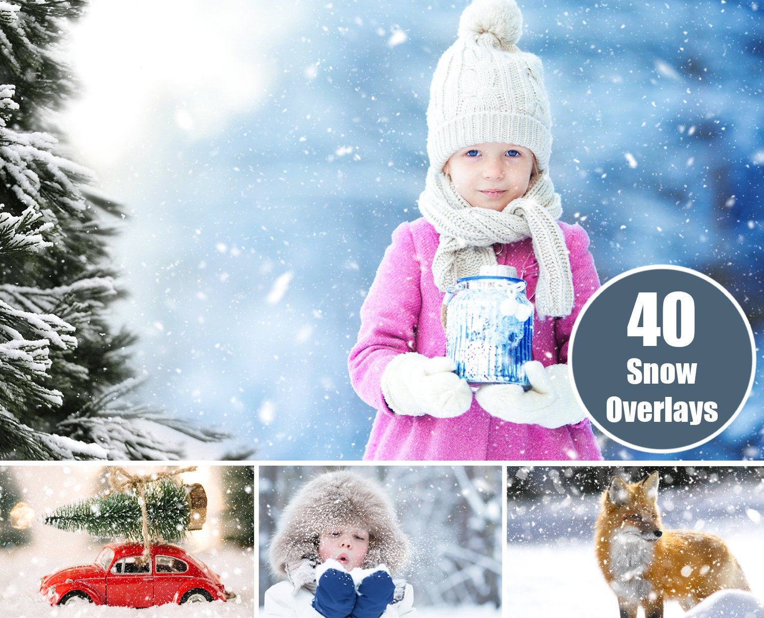 40 Snow Photo Overlays Snow Photo Overlays Holiday Photo | Etsy UK