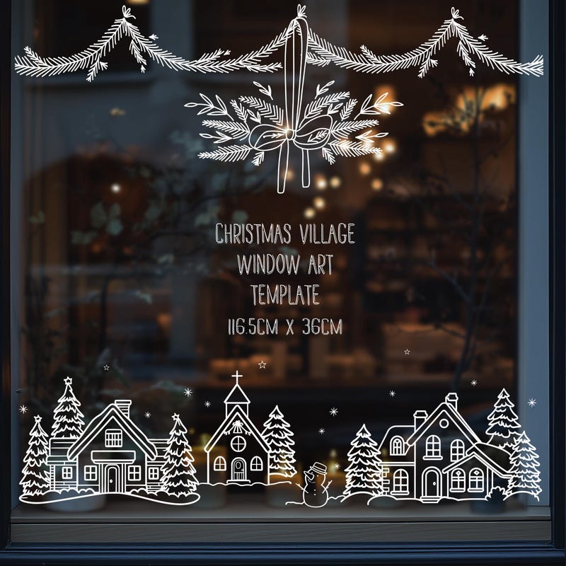 Christmas Themed Window Painting - Etsy UK