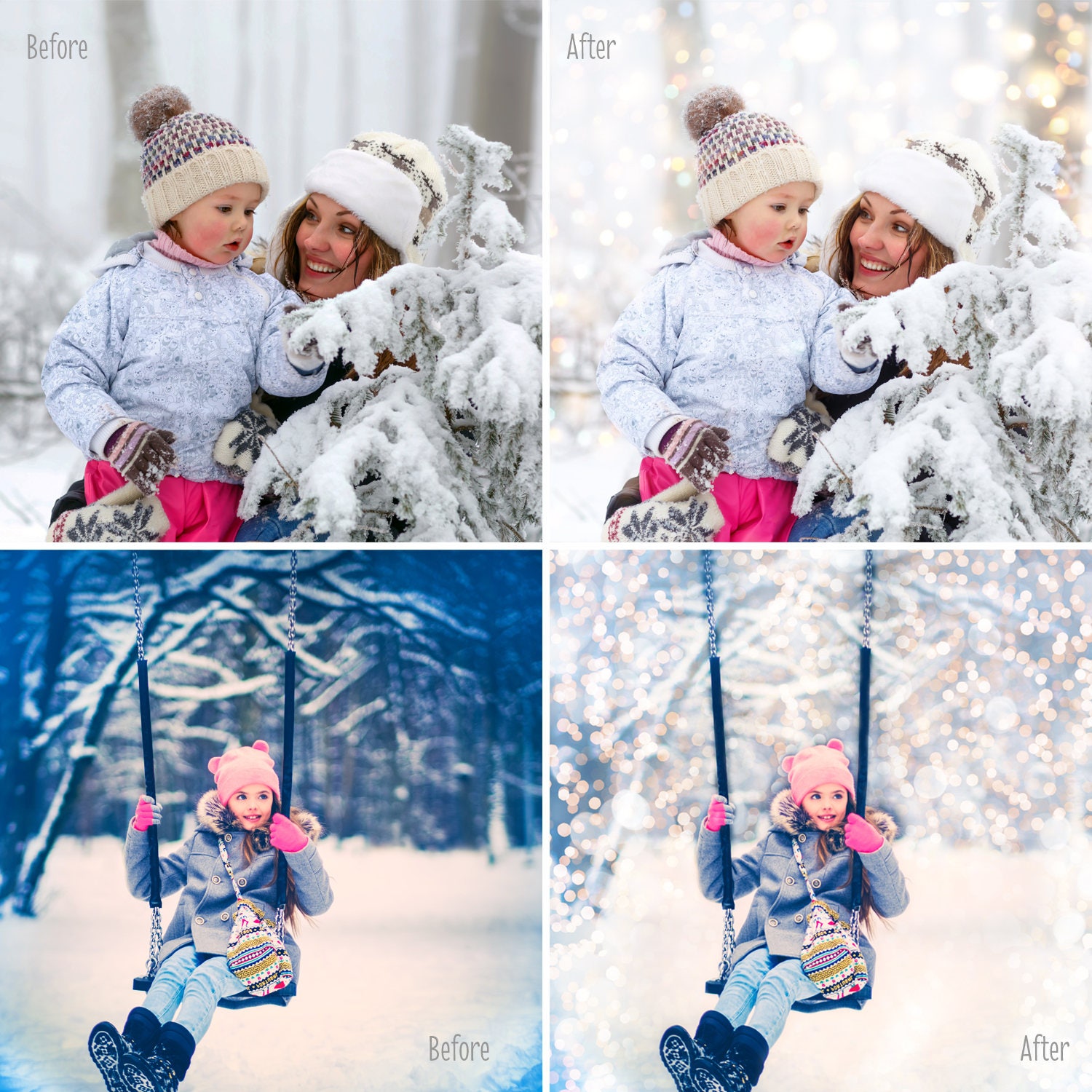 40 Christmas Bokeh Photo Overlays - Winter Scene - Holiday Sparkle ...