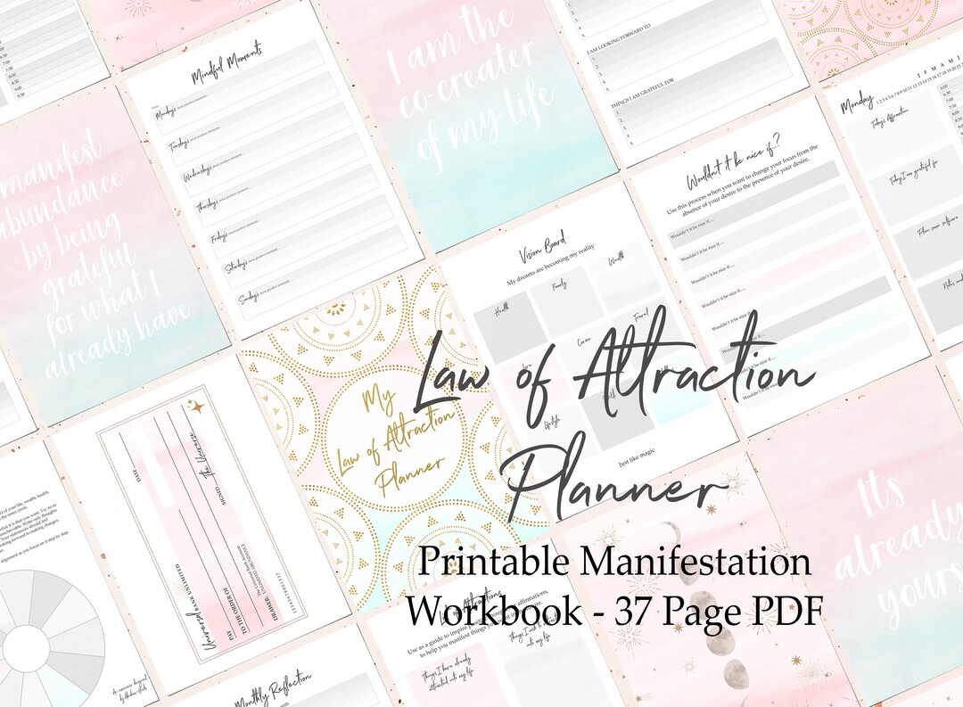 Law of Attraction Planner | Manifestation Journal | Mindfulness Journal ...