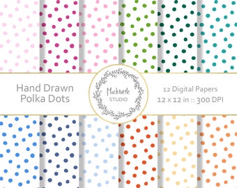 Polka Dots Digital Paper Commercial Use Polka Dot Scrapbook - Etsy