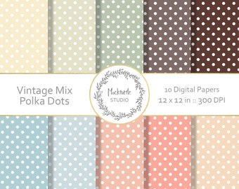 Polka Dot Digital Paper Commercial Use Scrapbook Patterns - Etsy