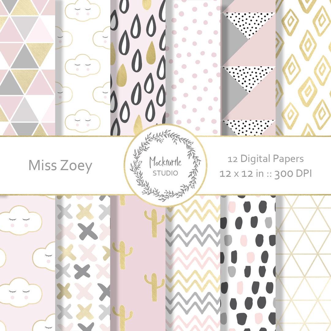Modern Chic Digital Paper - Chic Clipart - Chic Clip Art - Modern ...
