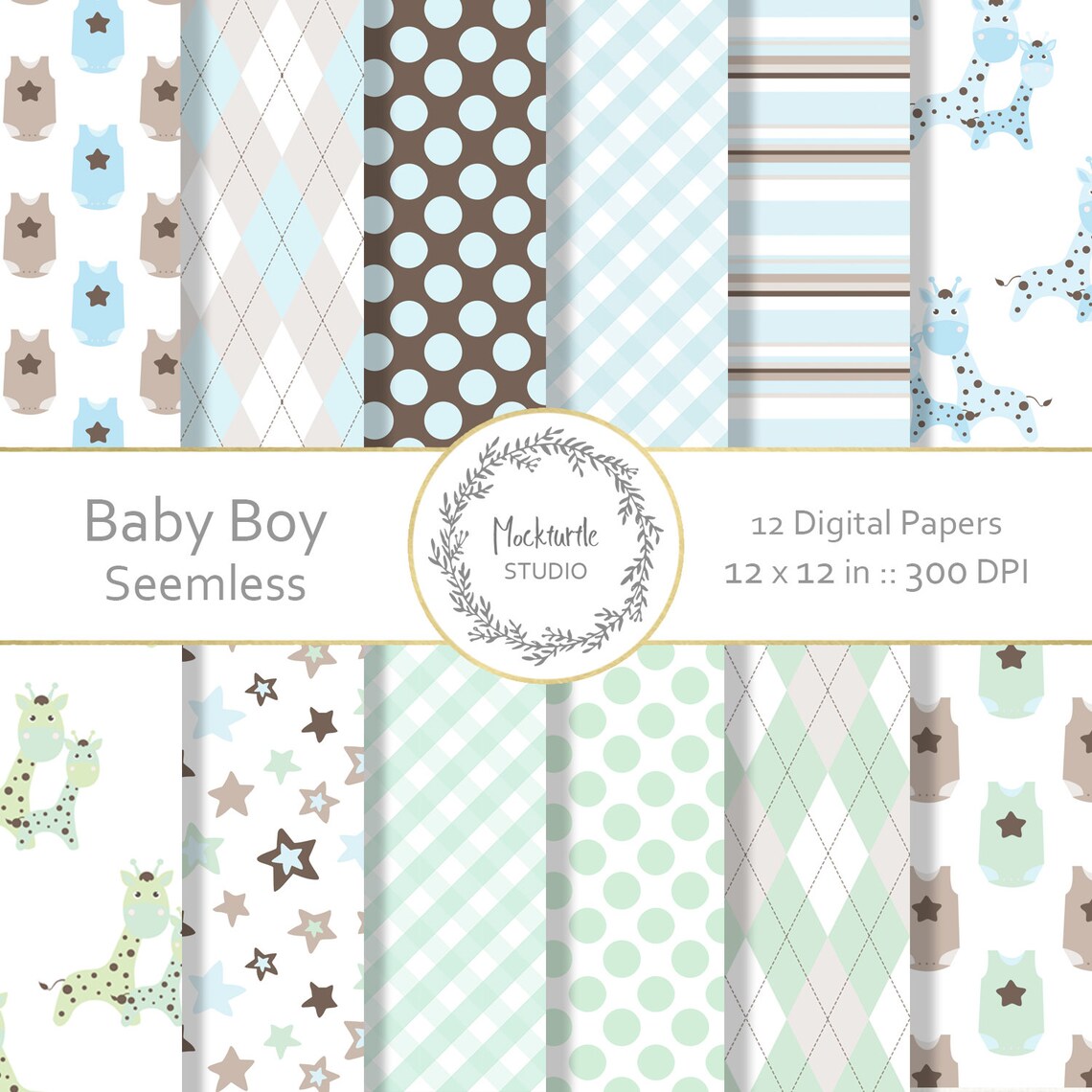 Baby Boy Digital Paper Baby Boy Clipart Scrapbook Paper | Etsy