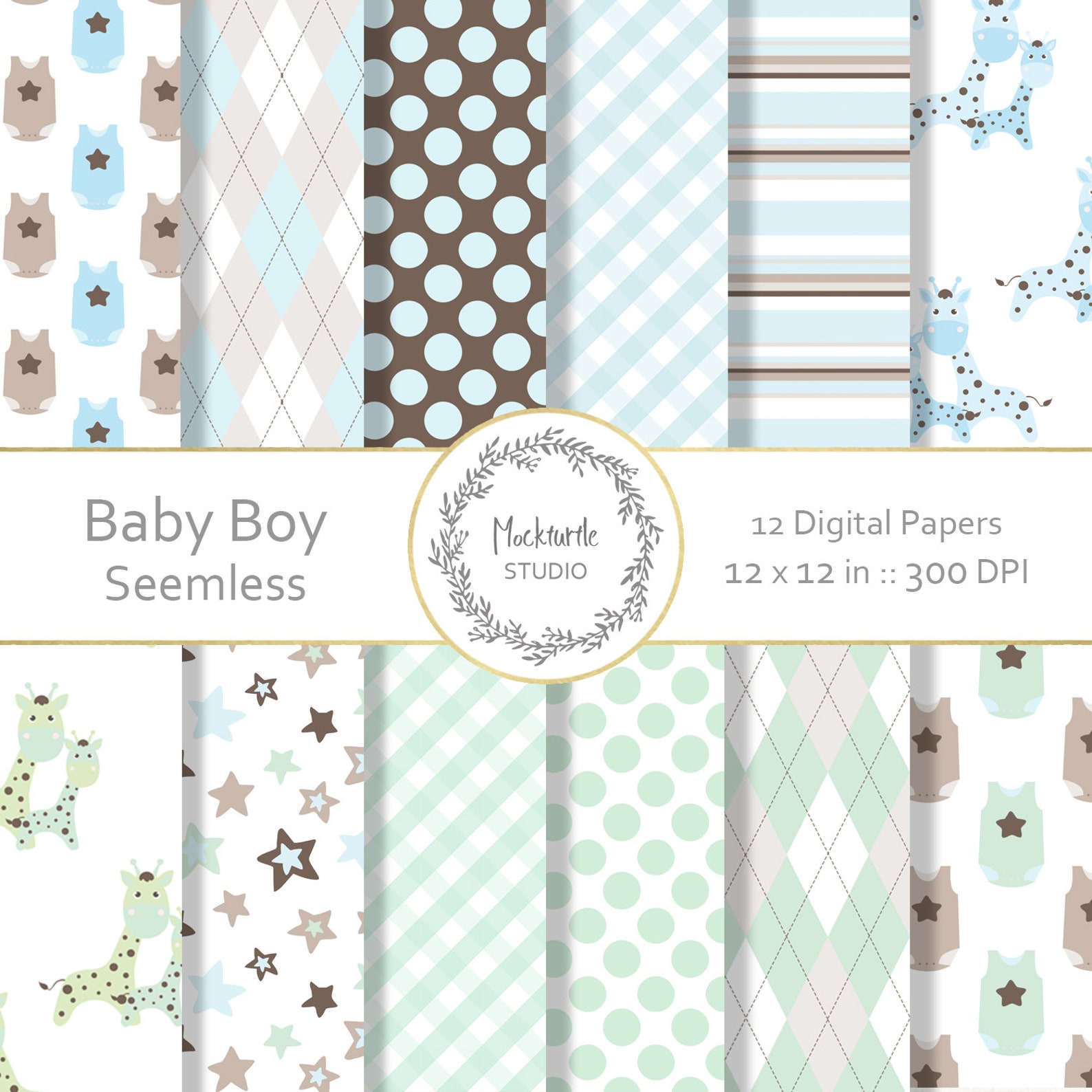 Baby Boy Digital Paper Baby Boy Clipart Scrapbook Paper | Etsy