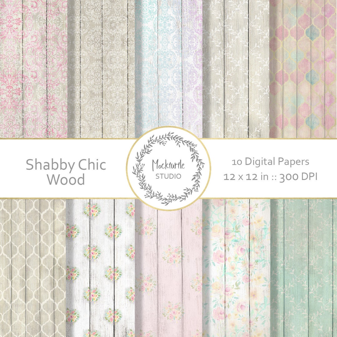Shabby Chic Wood Digital Paper - Wood Clipart - Scrapbook Paper - Wood ...