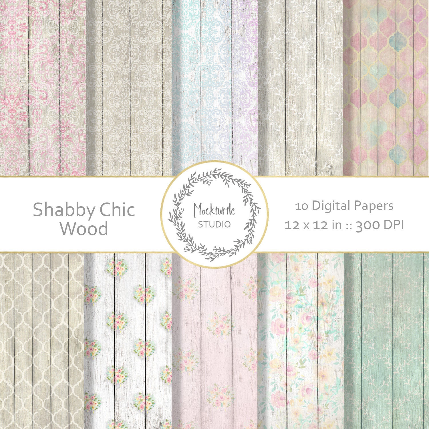 Shabby Chic Wood Digital Paper Wood Clipart Scrapbook - Etsy