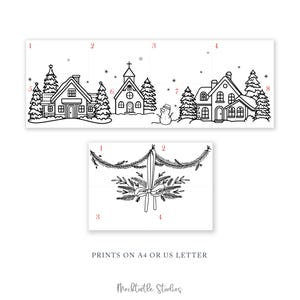 Christmas Village Window Art Template: DIY Christmas Scene (PDF Digital ...