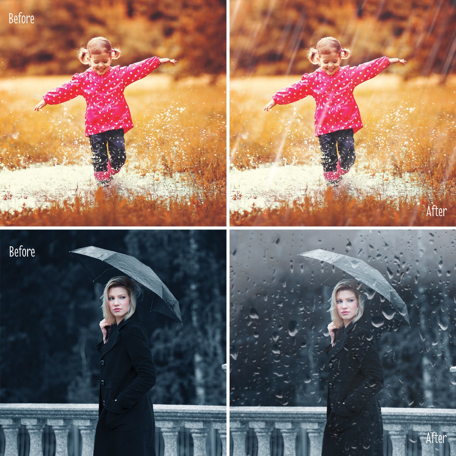 25 Rain Overlays Falling Raindrops Weather Overlays | Etsy UK