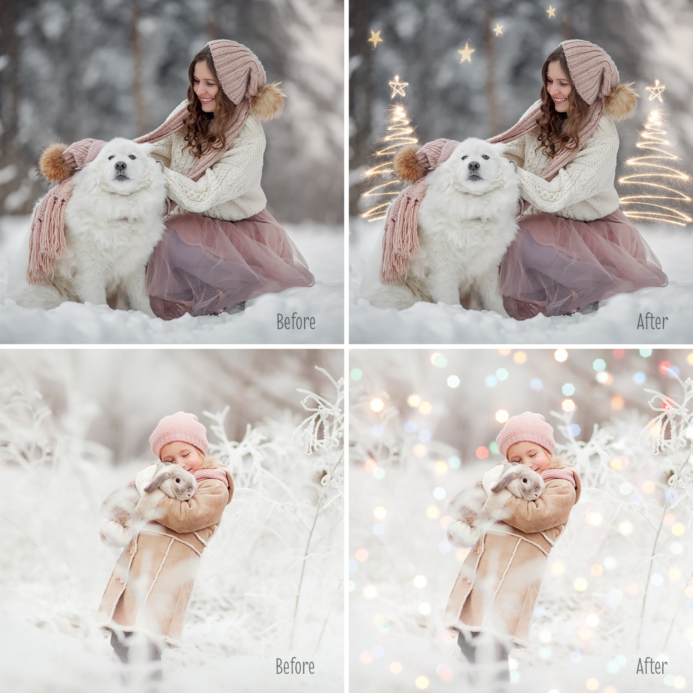 40 Christmas Bokeh Photo Overlays - Winter Scene - Holiday Sparkle ...