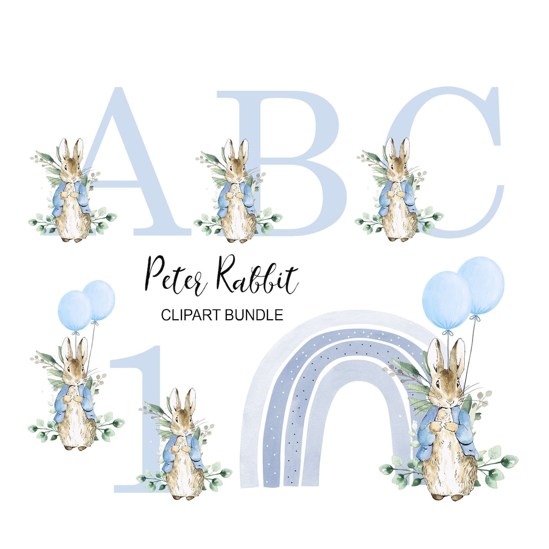 Rabbit Clipart - Peter Rabbit Clipart - A-Z - 300dpi PNG - Sublimation ...