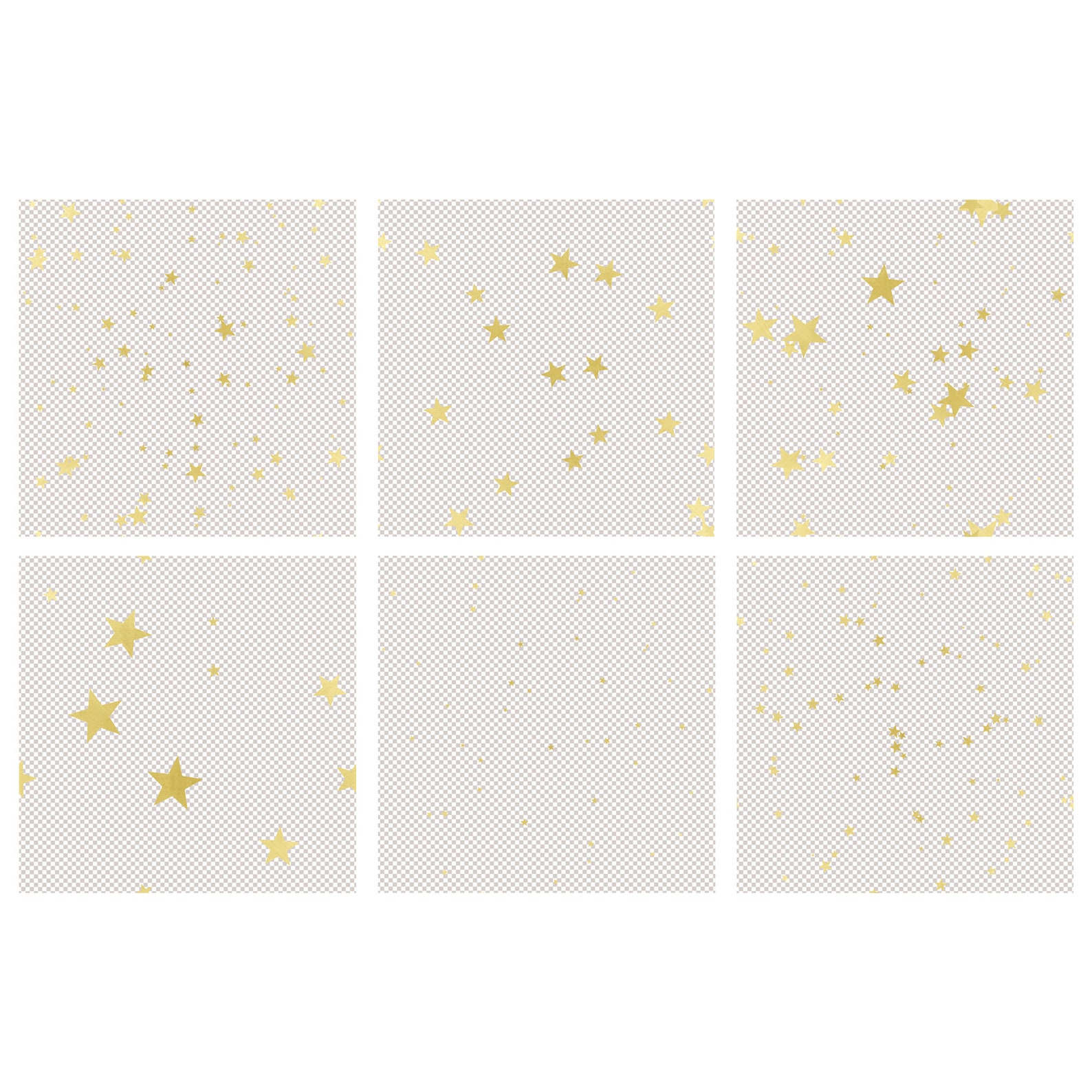 Gold Star Seamless Overlays: Transparent PNG, Christmas, Commercial Use ...