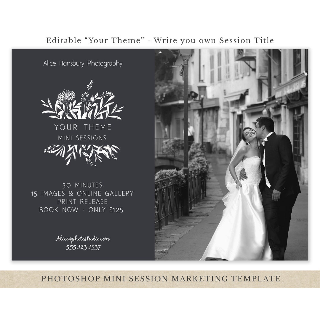 Mini Session Template - Photography Marketing - Photoshop Template ...