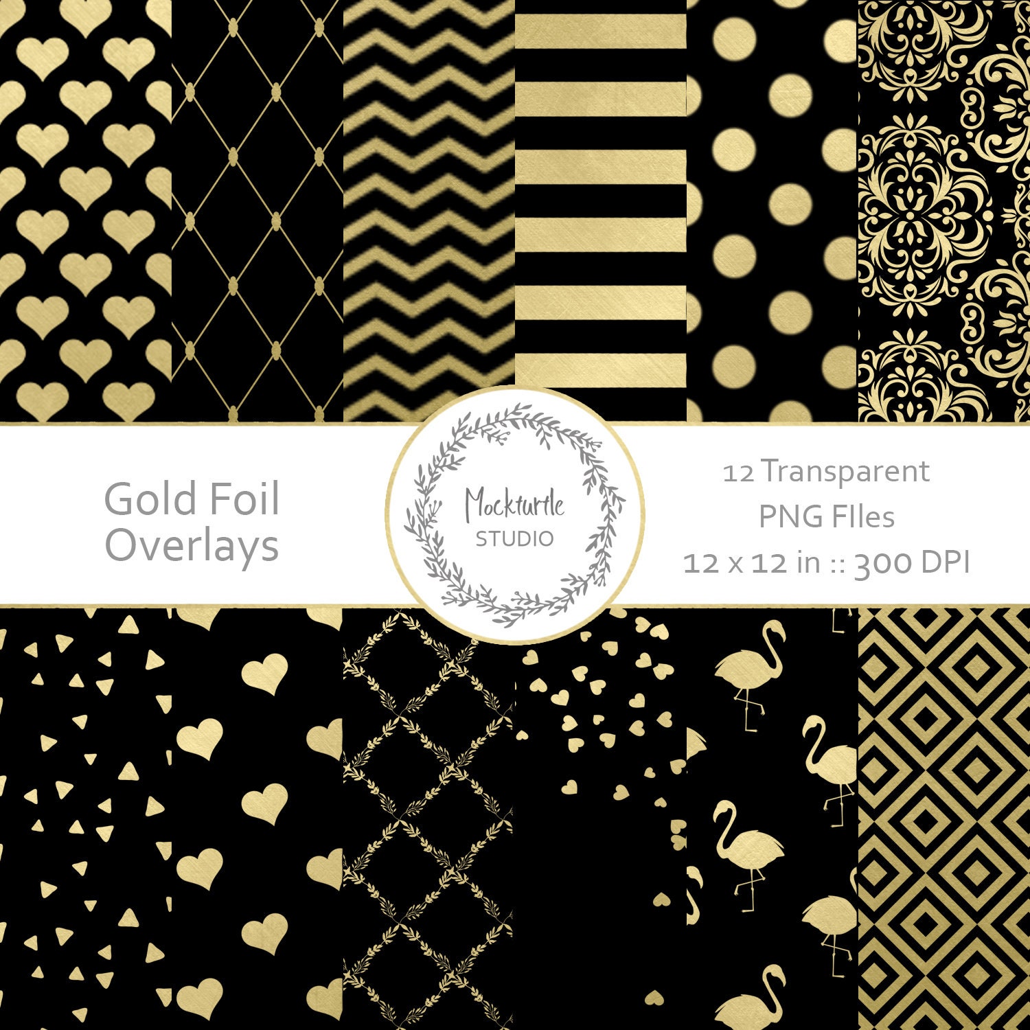 Gold Foil Digital Overlays Transparent Gold Foil Clipart - Etsy