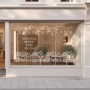 Christmas Village Art Template | Christmas House Scene Stencil ...