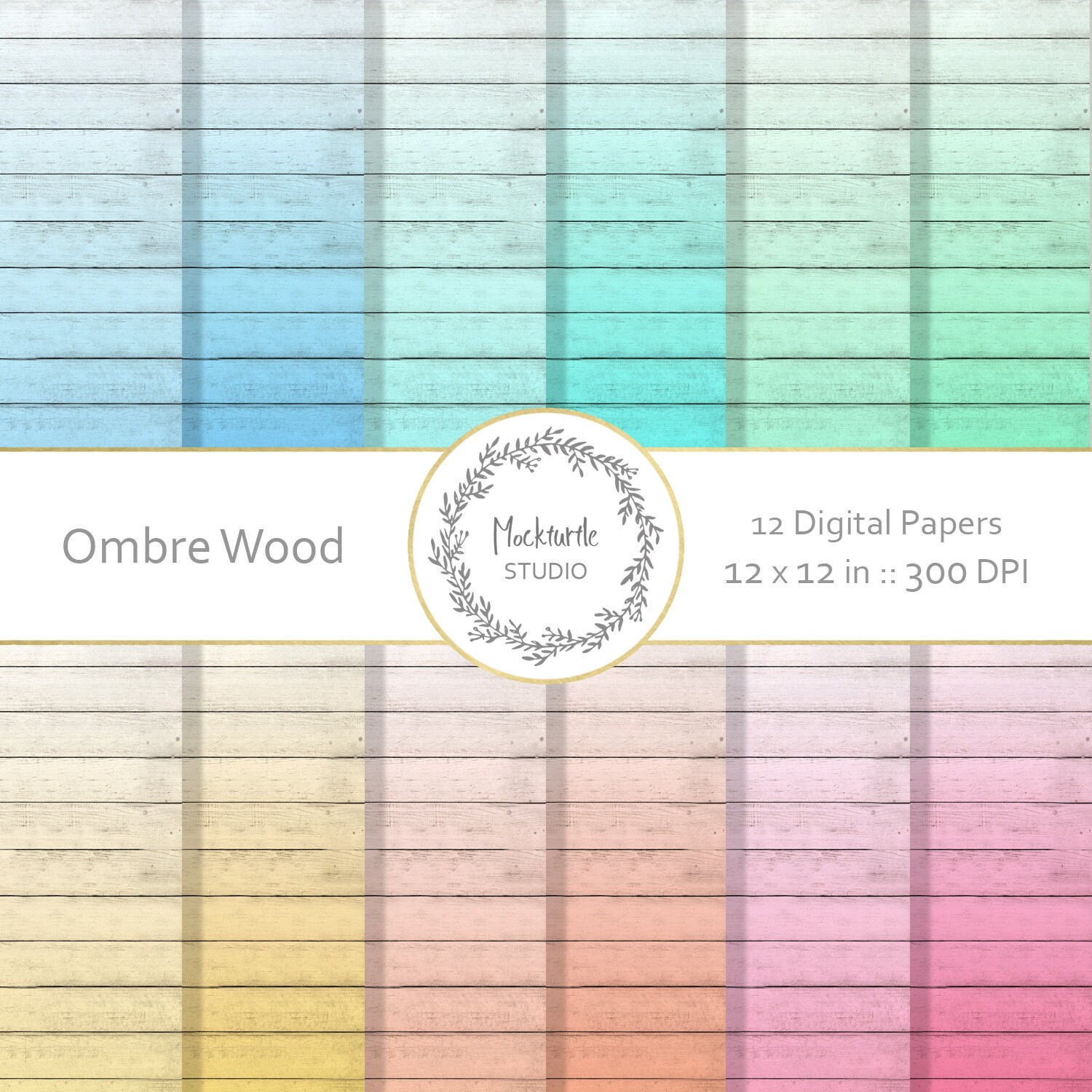 Ombre Rustic Wood Digital Paper Wood Clipart Scrapbook - Etsy