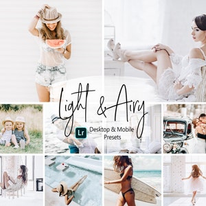 10 Light and Airy Lightroom Presets Desktop & Mobile Lightroom Professional Summer Preset Clean ...