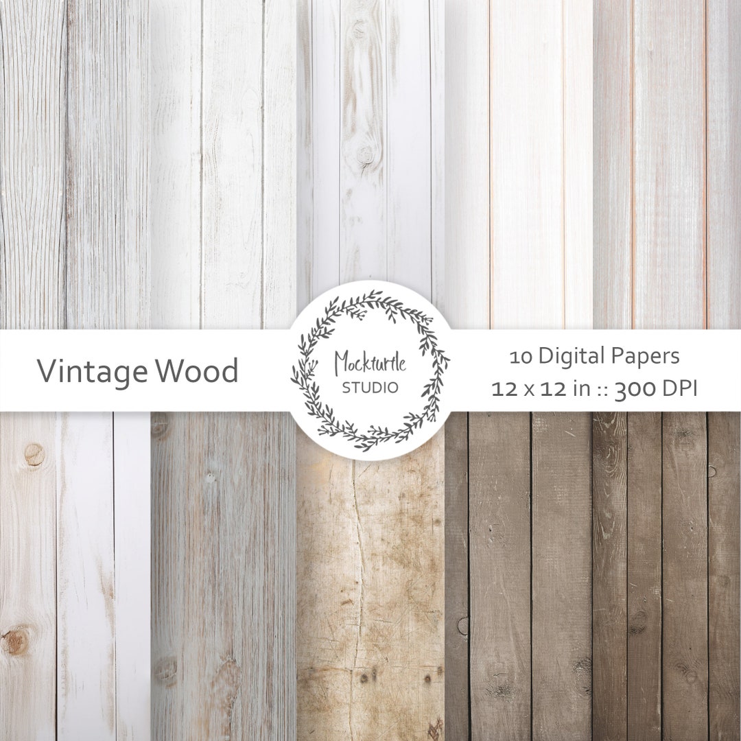 Vintage Wood Digital Paper - Scrapbook Clipart - Rustic Textures ...
