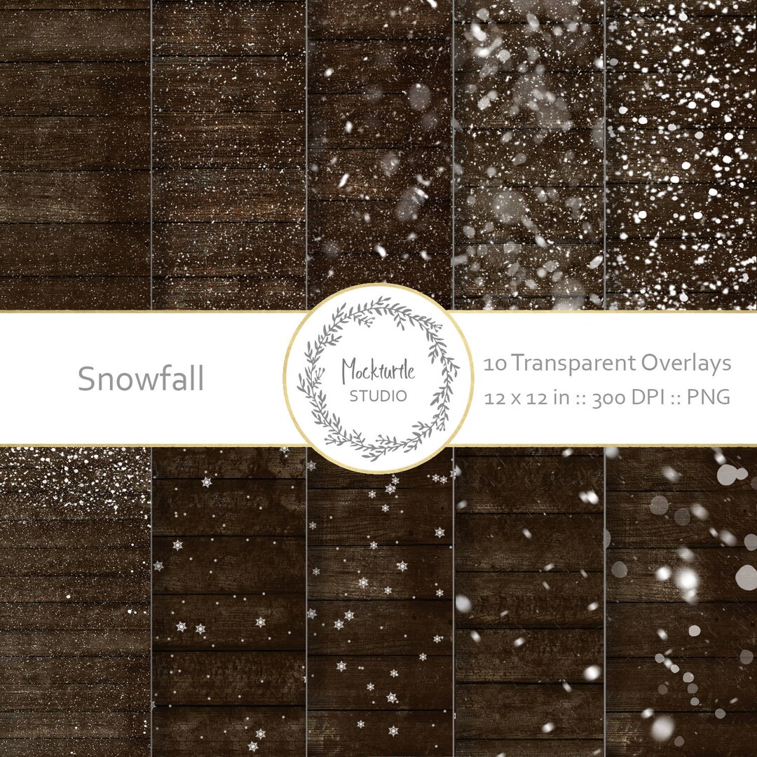 Snow Digital Overlays, Transparent Snow Overlay, Scrapbook Paper, Snow ...