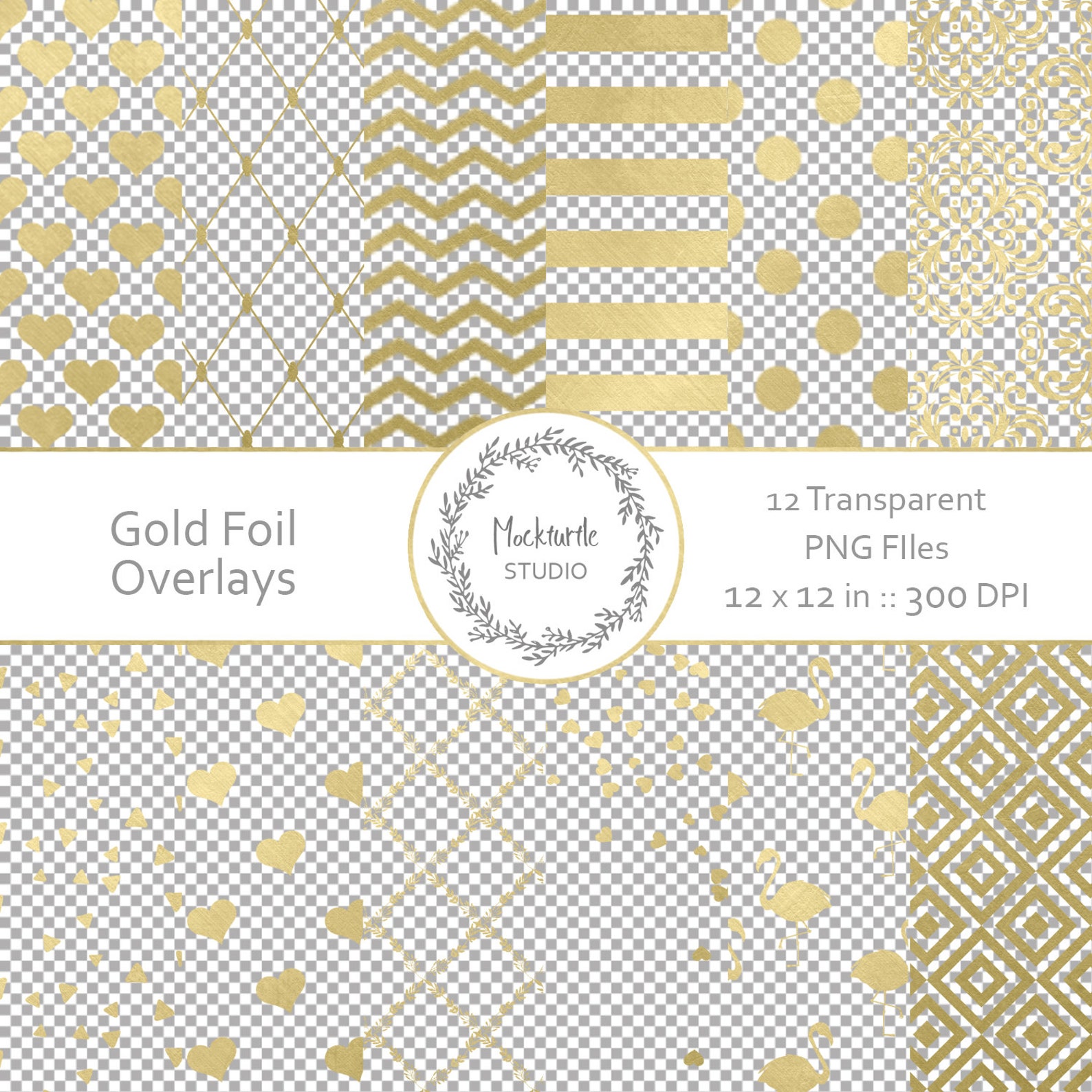 Gold Foil Digital Overlays Transparent Gold Foil Clipart - Etsy
