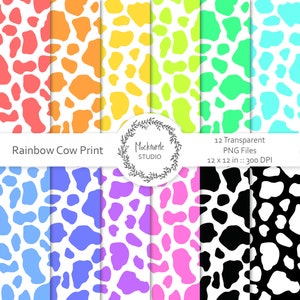 Cow Print Digital Paper - Animal Skin Clipart - Scrapbook Paper ...