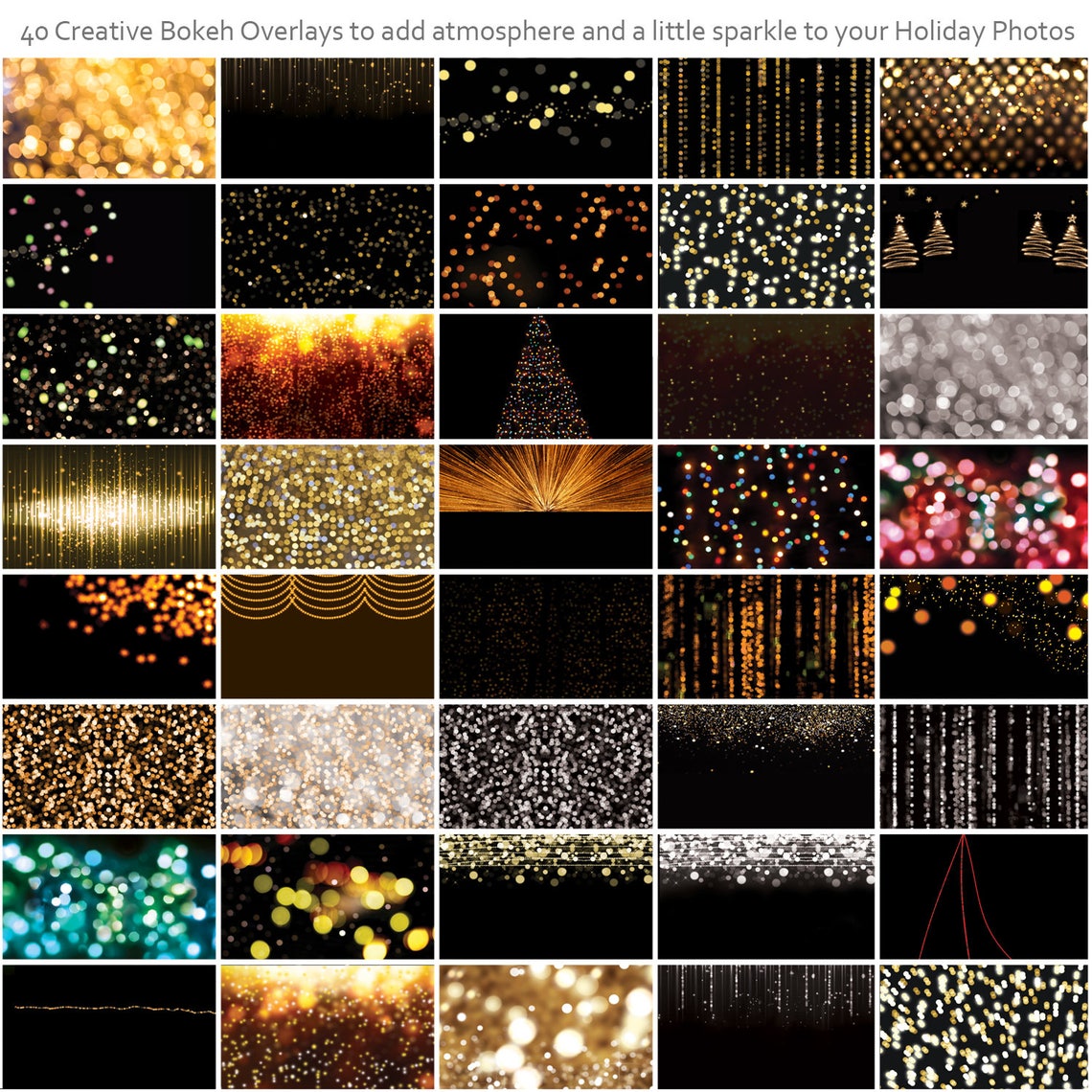 40 Christmas Bokeh Photo Overlays - Winter Scene - Holiday Sparkle ...