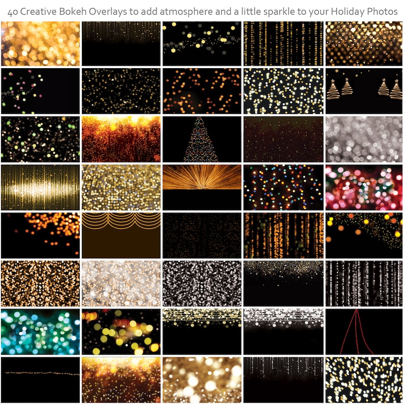 40 Christmas Bokeh Photo Overlays Winter Bokeh Photo | Etsy