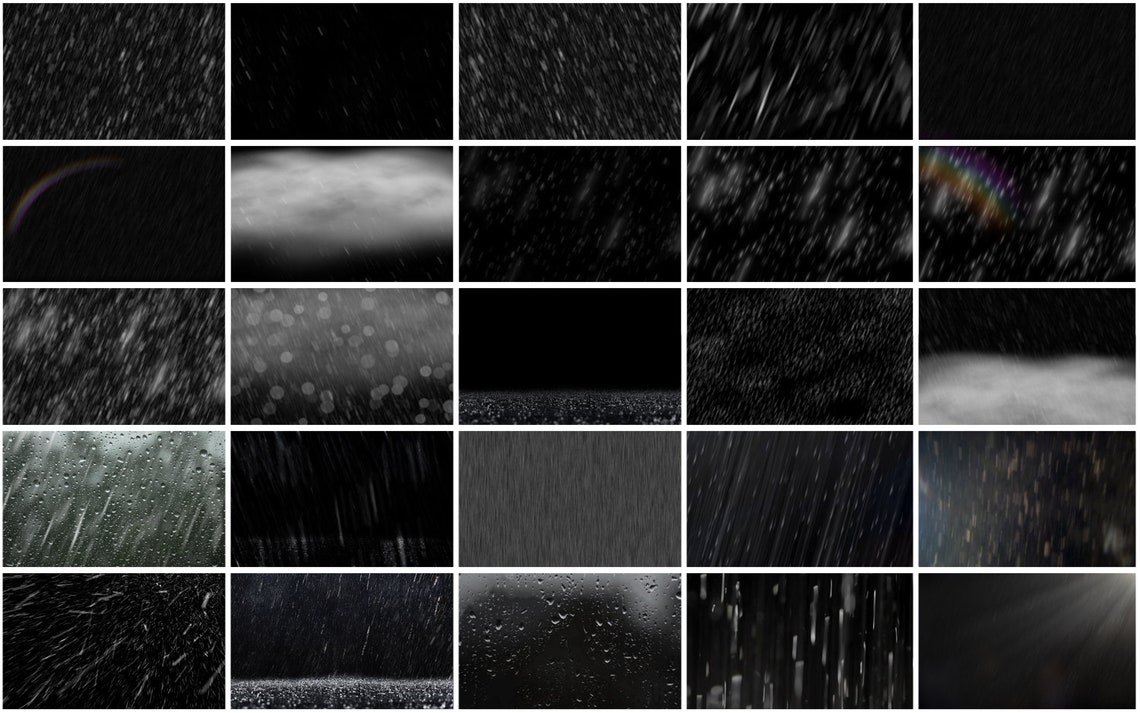 25 Rain Overlays Falling Raindrops Weather Overlays - Etsy