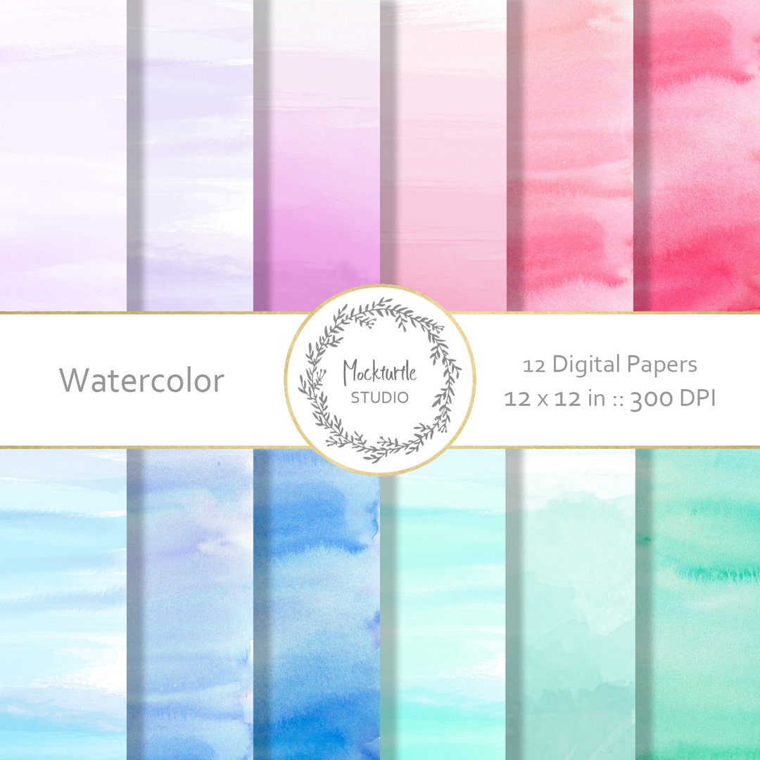 Watercolor Digital Paper - Watercolor Clipart - Scrapbook Paper ...