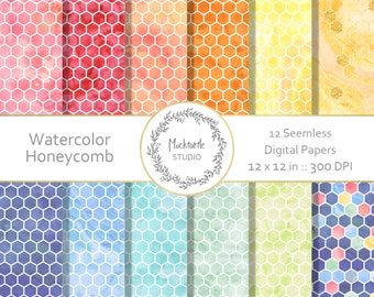 Honeycomb Digital Papers Natural Scrapbooking Backgrounds - Etsy