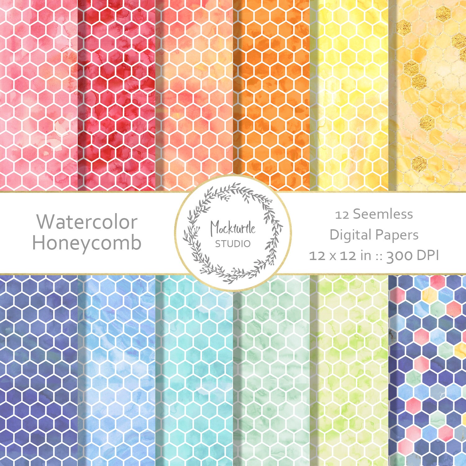 Honeycomb digital paper Honeycomb clipart Scrapbook paper | Etsy