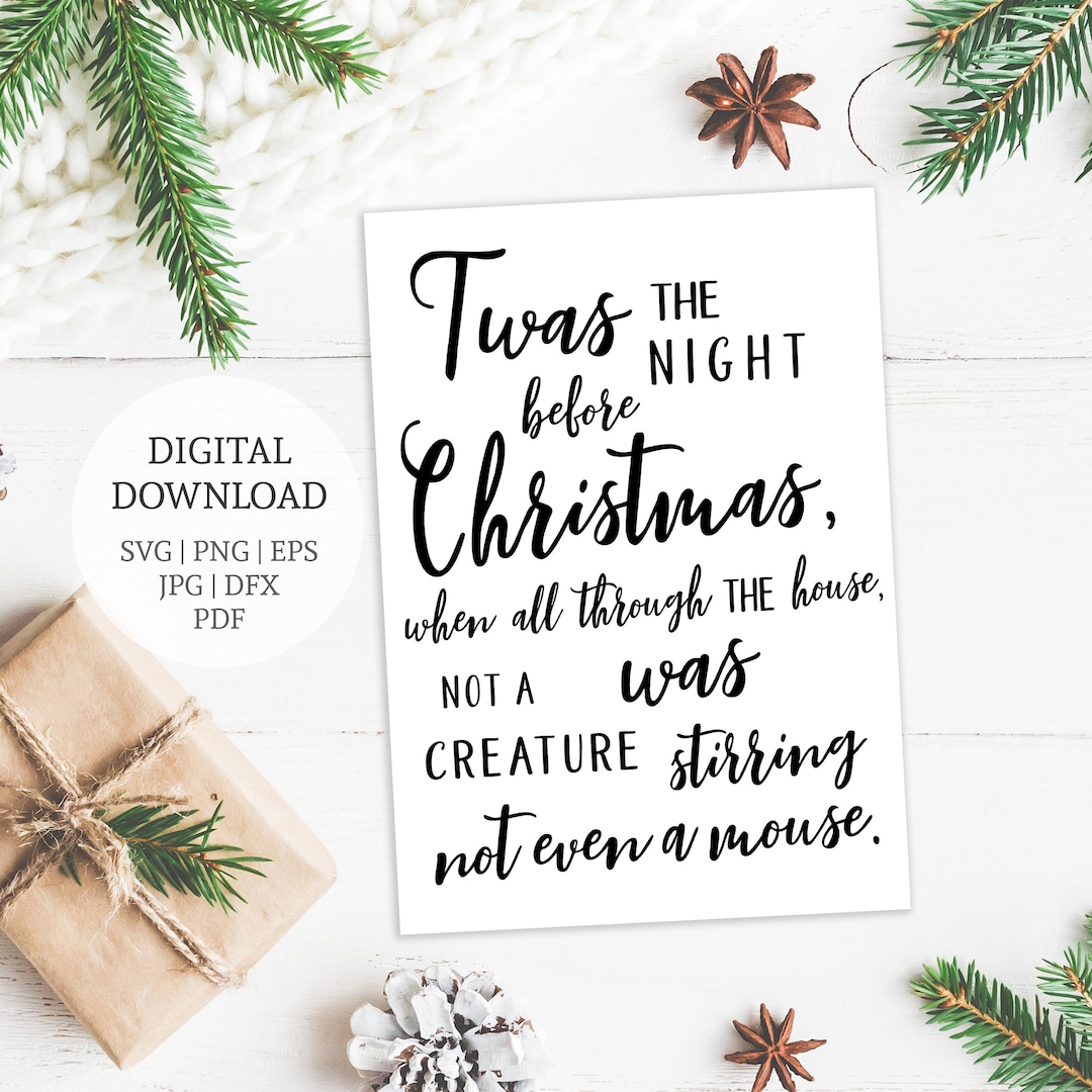 Twas the Night Before Christmas SVG | Winter SVG | Png | Pdf | Vector ...