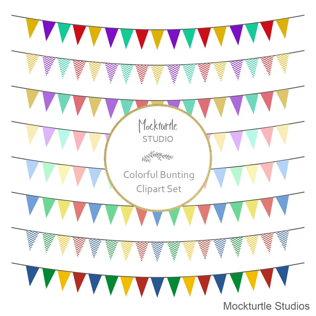 Bunting Flags Clipart 8 Images, 300dpi, PNG & EPS Files Bunting Clip ...
