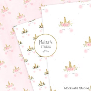Unicorn Digital Paper - Unicorn Clipart - Scrapbook Paper, Unicorn ...