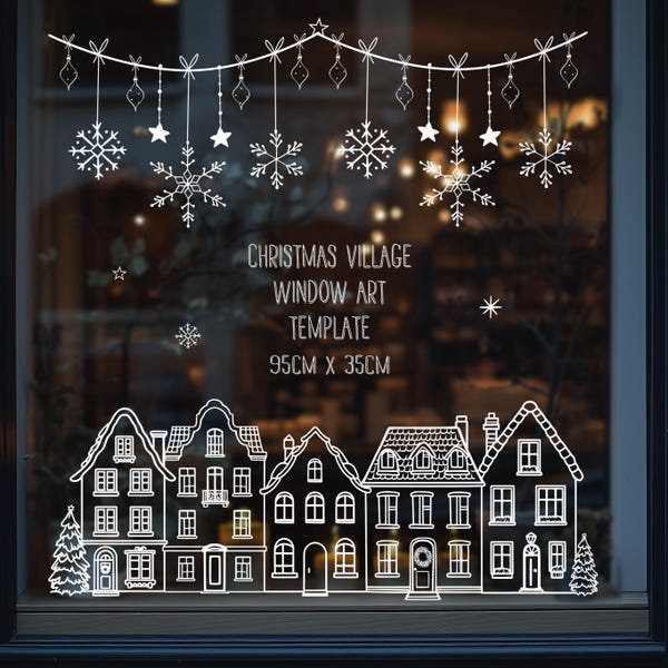 Christmas Window Stencil Art - Etsy