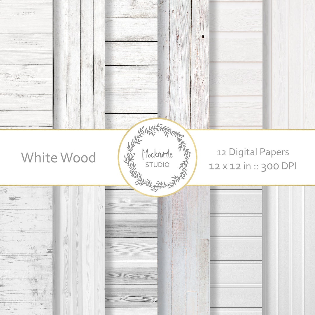White Wood Digital Paper, White Wood Texture, Scrapbook Paper, White ...