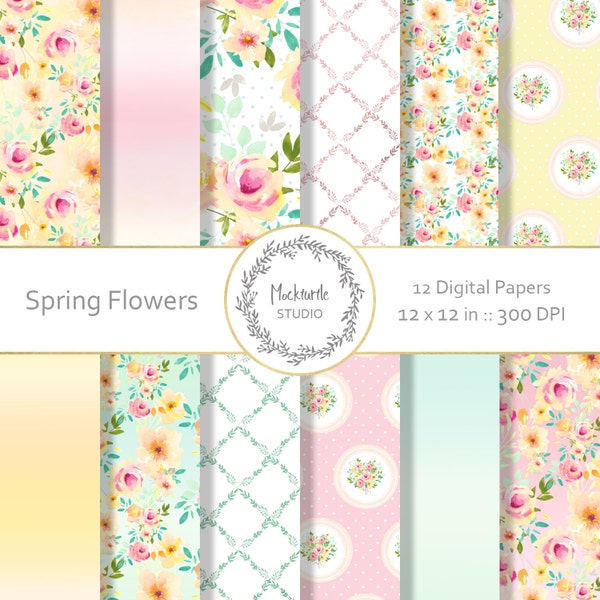 Spring Floral Paper - Etsy
