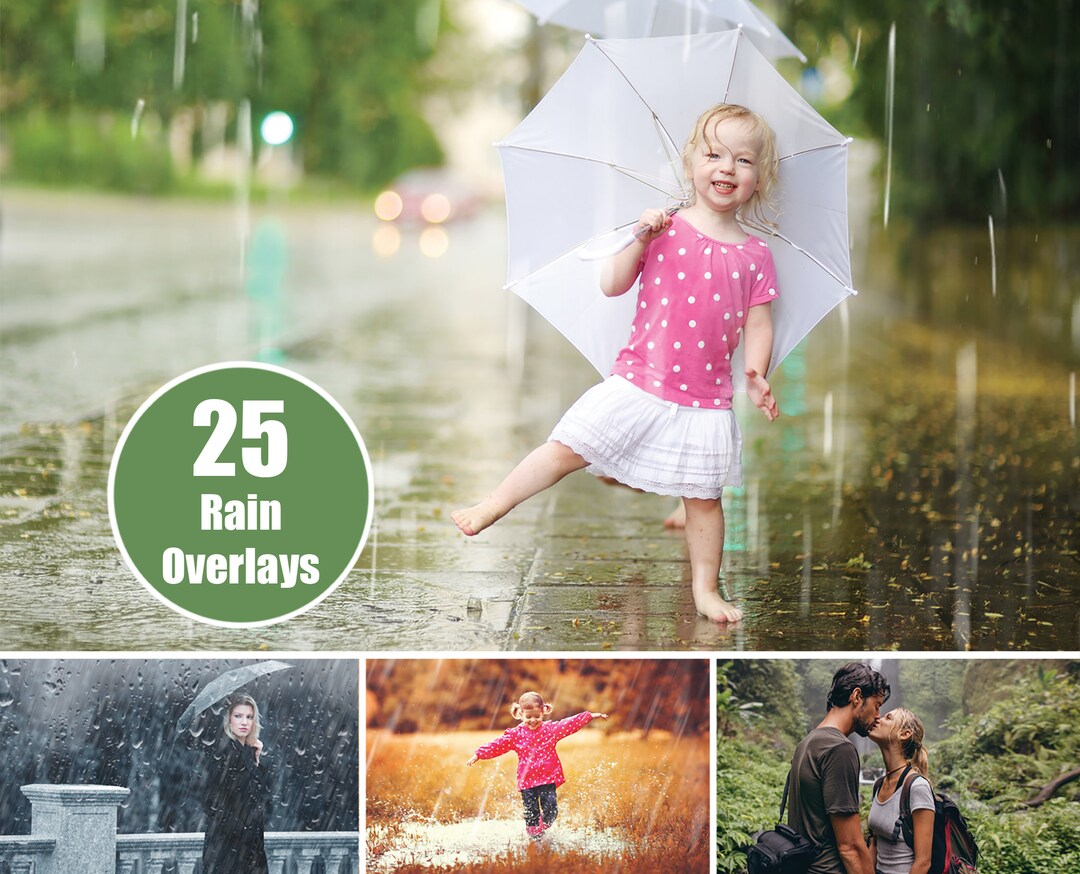 25 Rain Overlays - Falling Raindrops - Weather Overlays - Photoshop ...