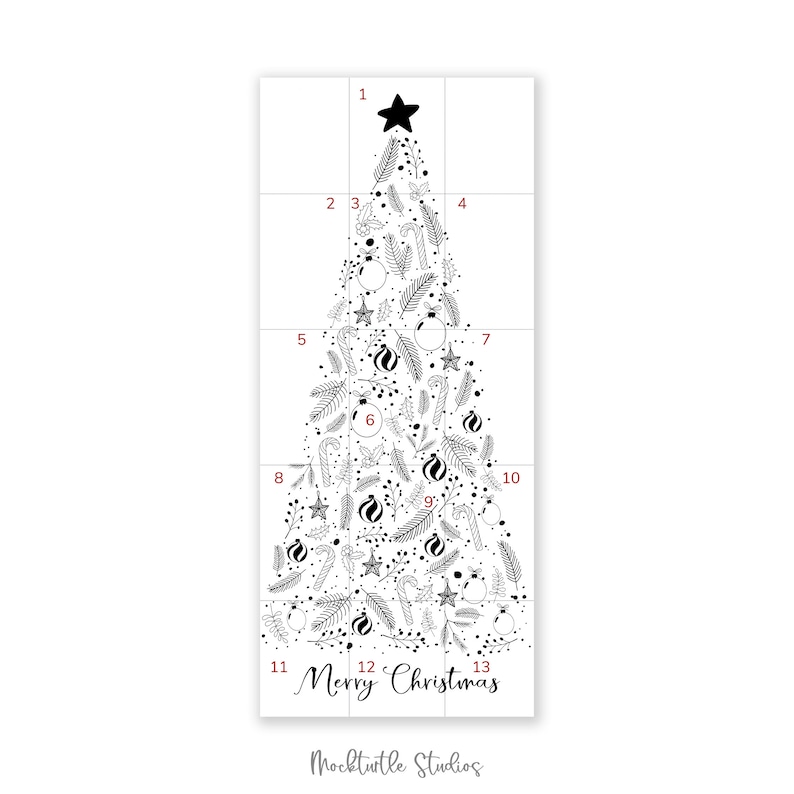 Christmas Tree Window Art Stencil: DIY Festive Decor (digital Download ...