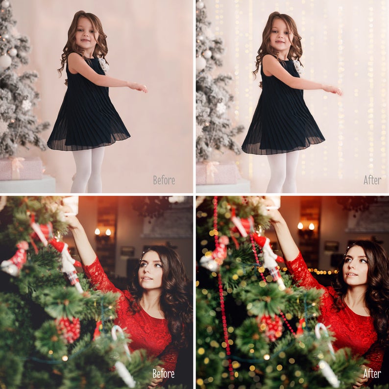 40 Christmas Bokeh Photo Overlays - Holiday Winter Bokeh - Photoshop Light Effects - Etsy