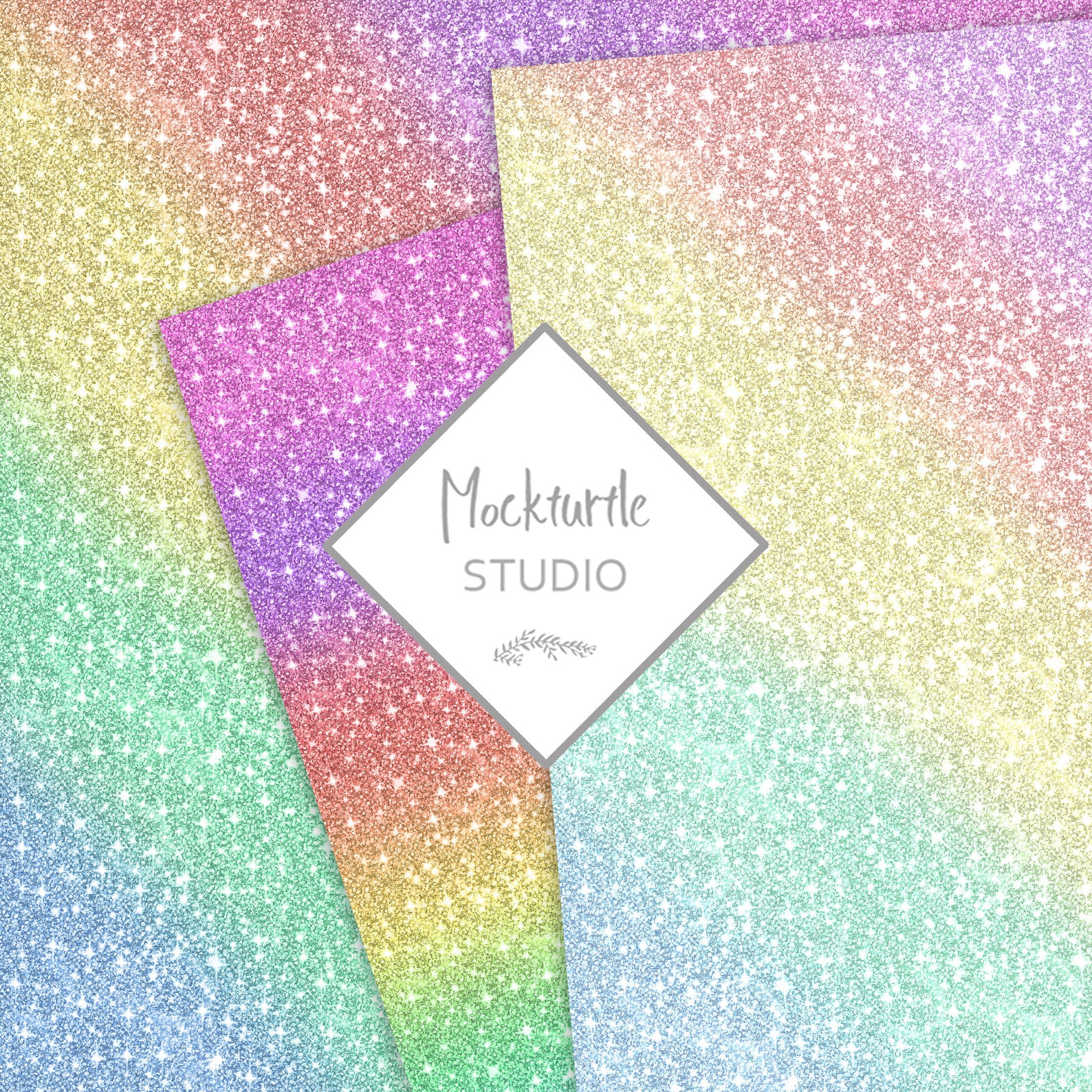 Rainbow Glitter Ombre Digital Paper – Scrapbook Paper - Printable ...