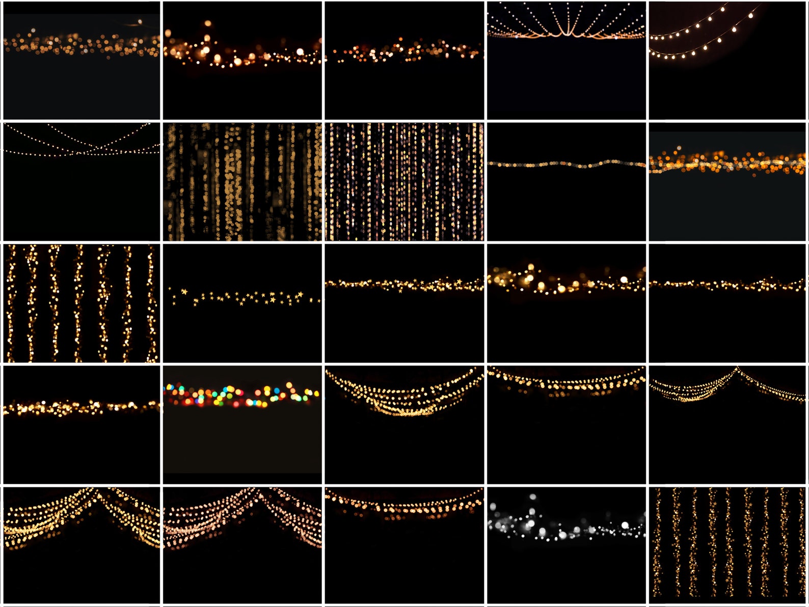 Bokeh String Lights Photo Overlays: 25 Fairy Light Effects (digital ...