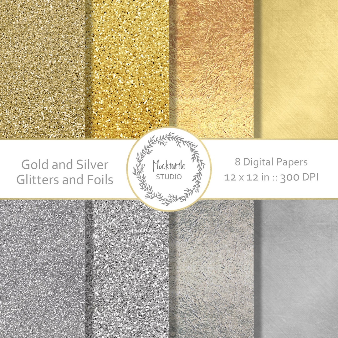 Glitter Digital Paper - Foil Clipart - Glitter Clip Art, Foil Digital ...