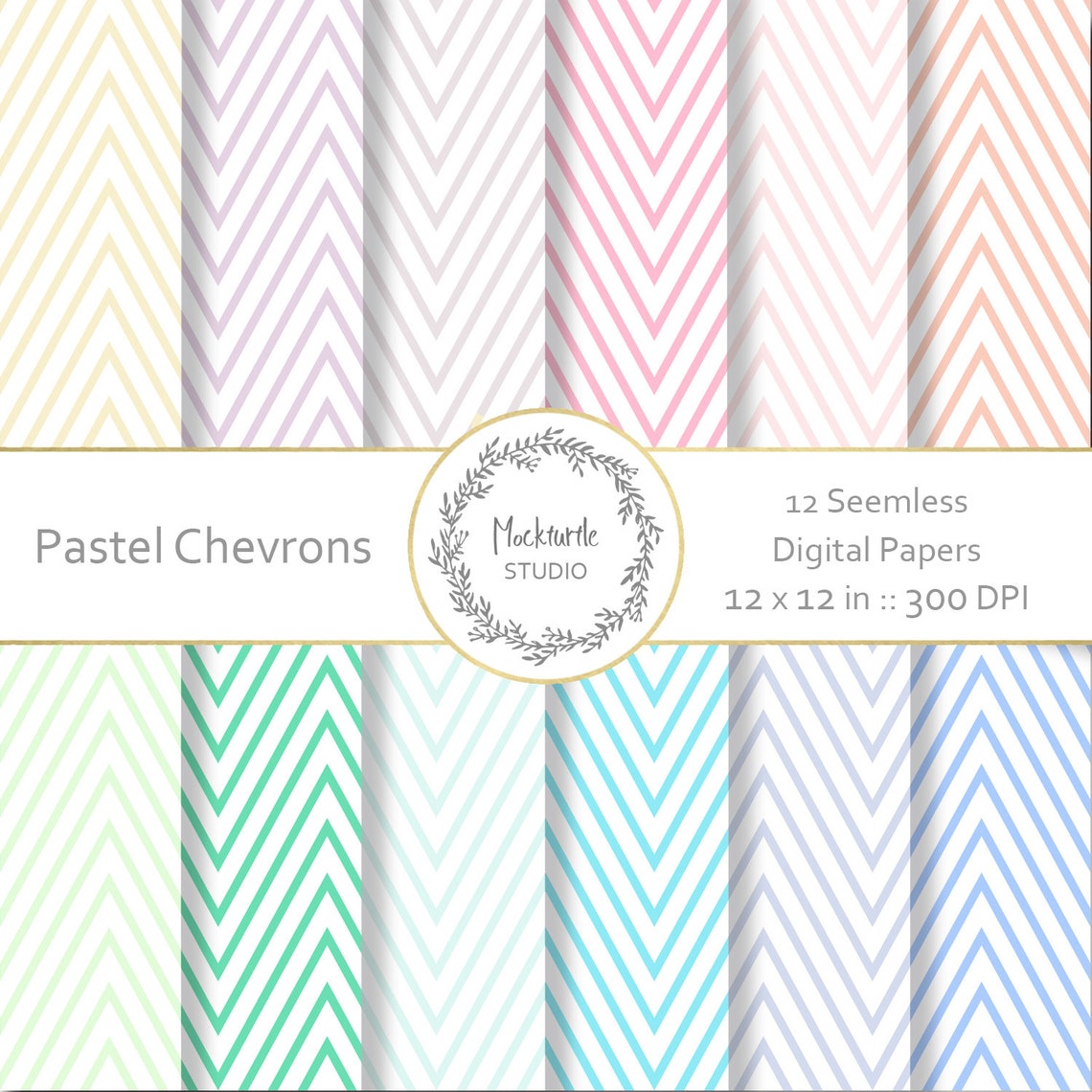 Pastel Chevron Digital Paper Chevron Clipart Scrapbook - Etsy