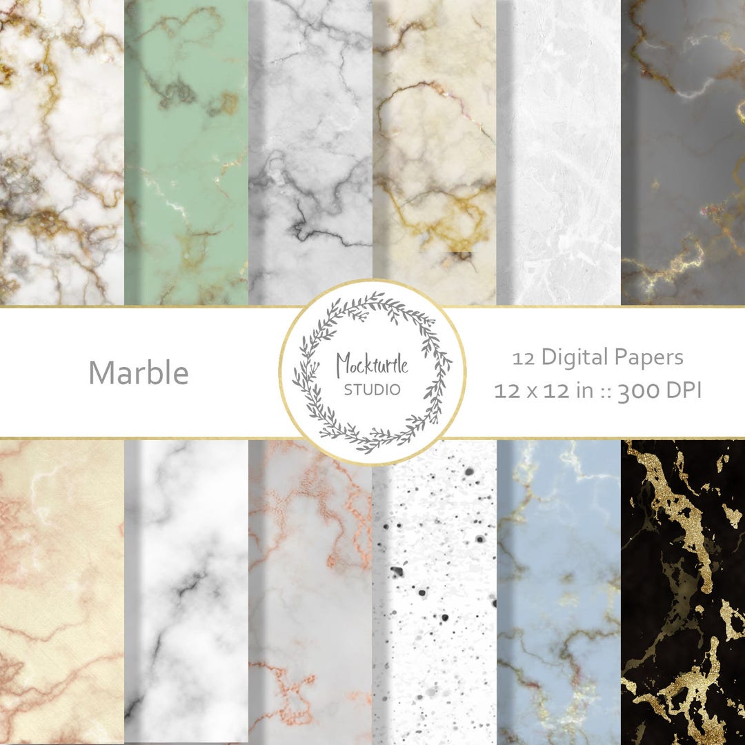 Real Marble Digital Paper - Marble Clipart - Marble Scrapbook Paper ...