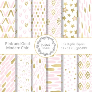 Modern Chic Digital Paper - Chic Clipart, Chic Clip Art, Modern Digital ...