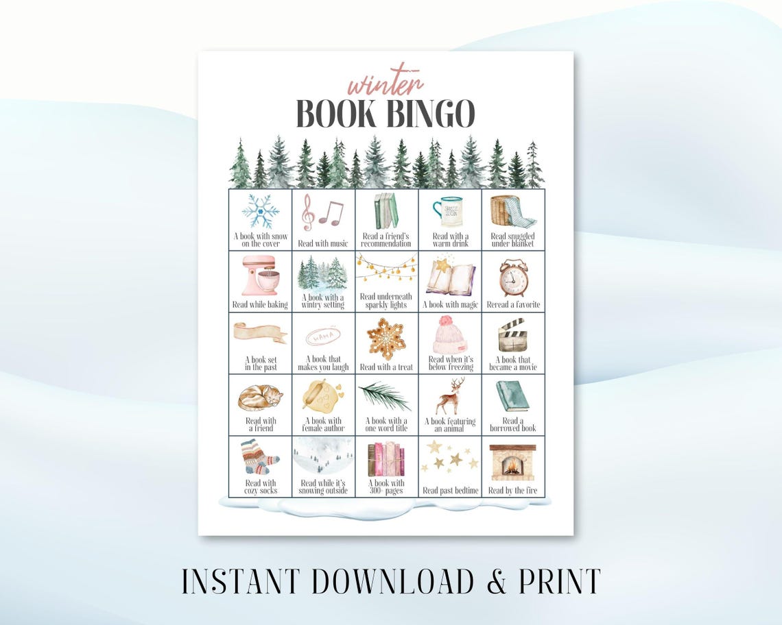 Winter Book Bingo & TBR Reading Challenge | Winter-themed Adult Book ...