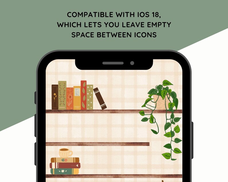 Cozy Fall Bookshelves Phone Wallpaper for iPhone Ios 18 - Empty Shelves ...