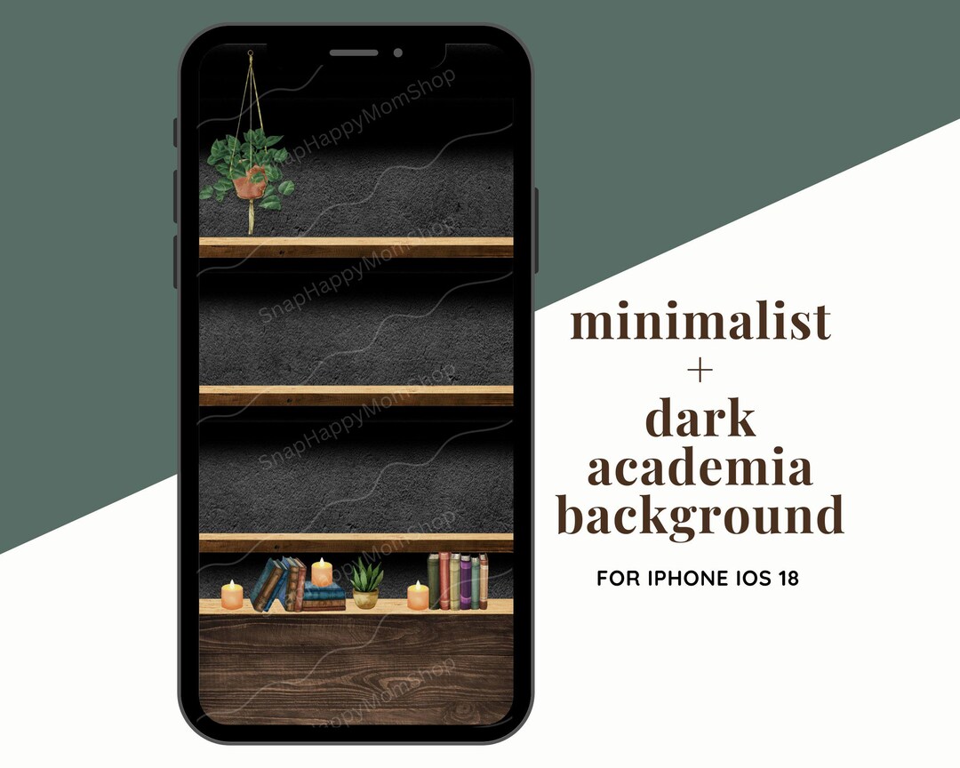 Minimalist Dark Academia Phone Wallpaper for iPhone Ios 18 - Widget ...