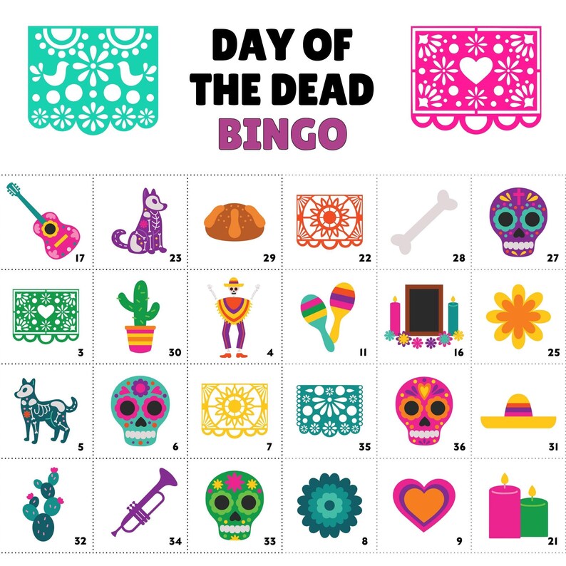 Dia De Los Muertos Bingo - Printable Day of the Dead Activity - 50 ...